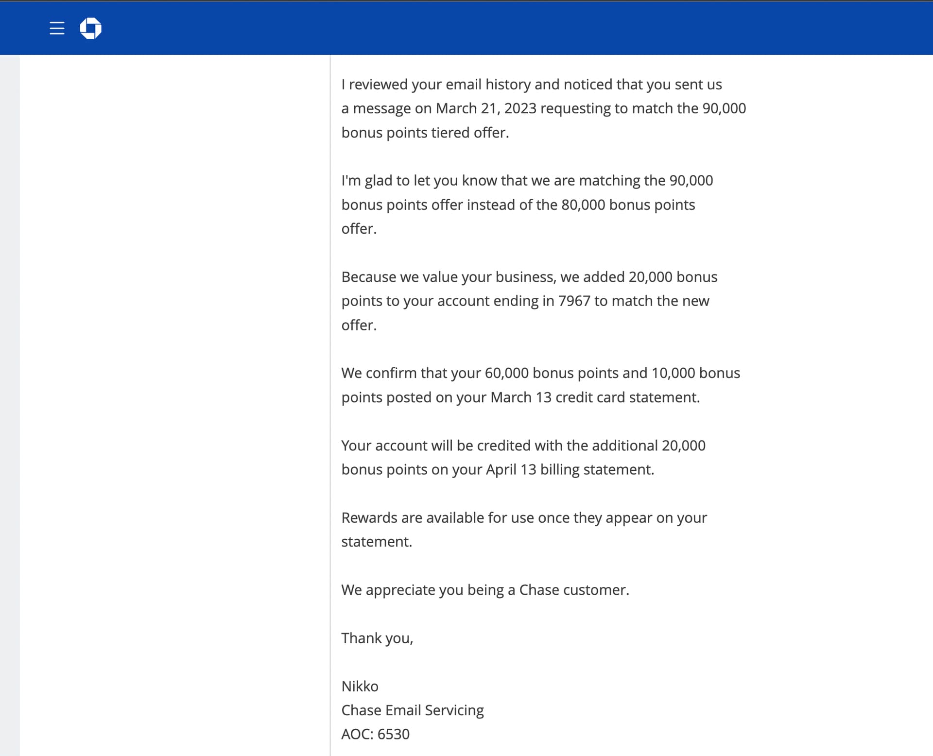 Chase CSP 70k开卡match到80k，再到90k - 玩卡 - 美卡论坛