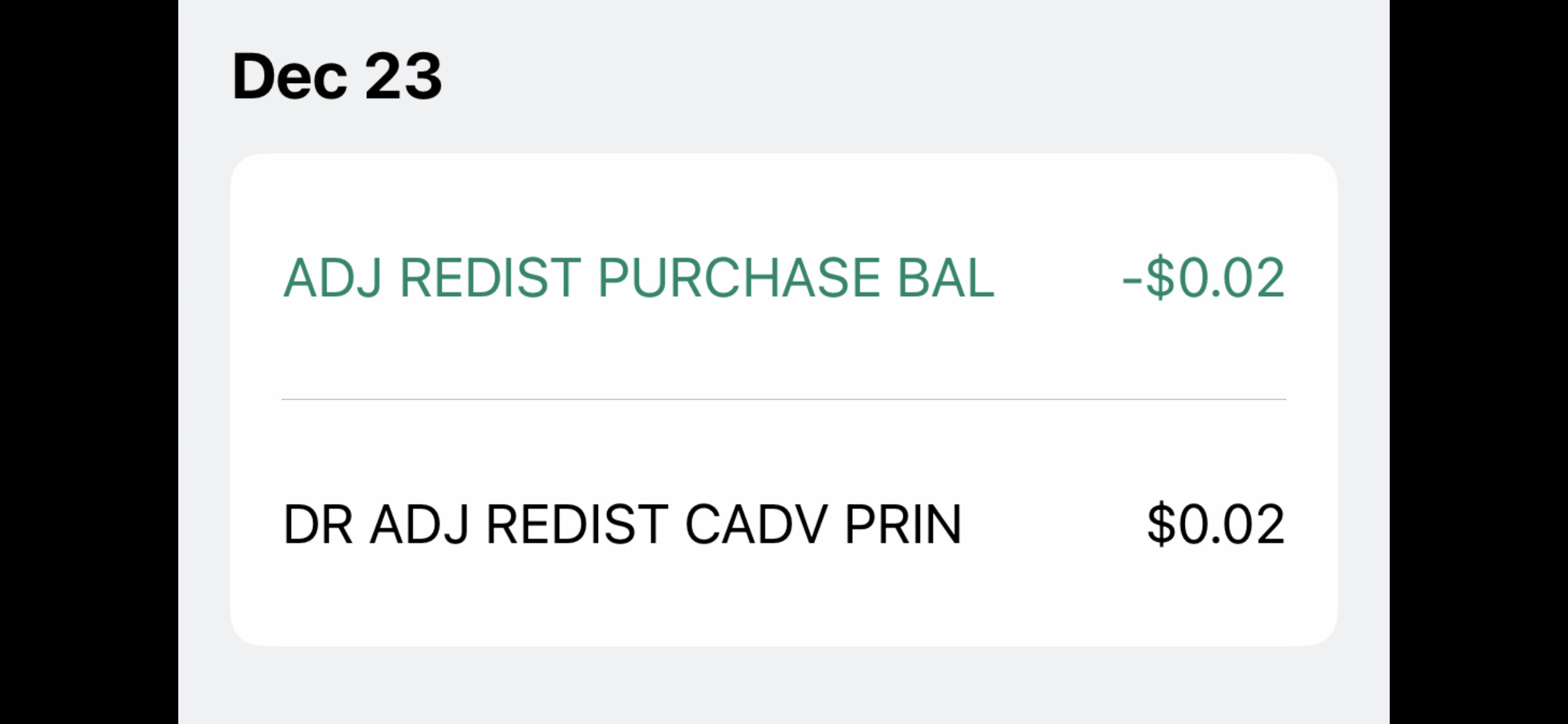 AmEx 白金一笔奇怪的Transaction (DR ADJ REDIST CADV PRIN / ADJ REDIST PURCHASE ...